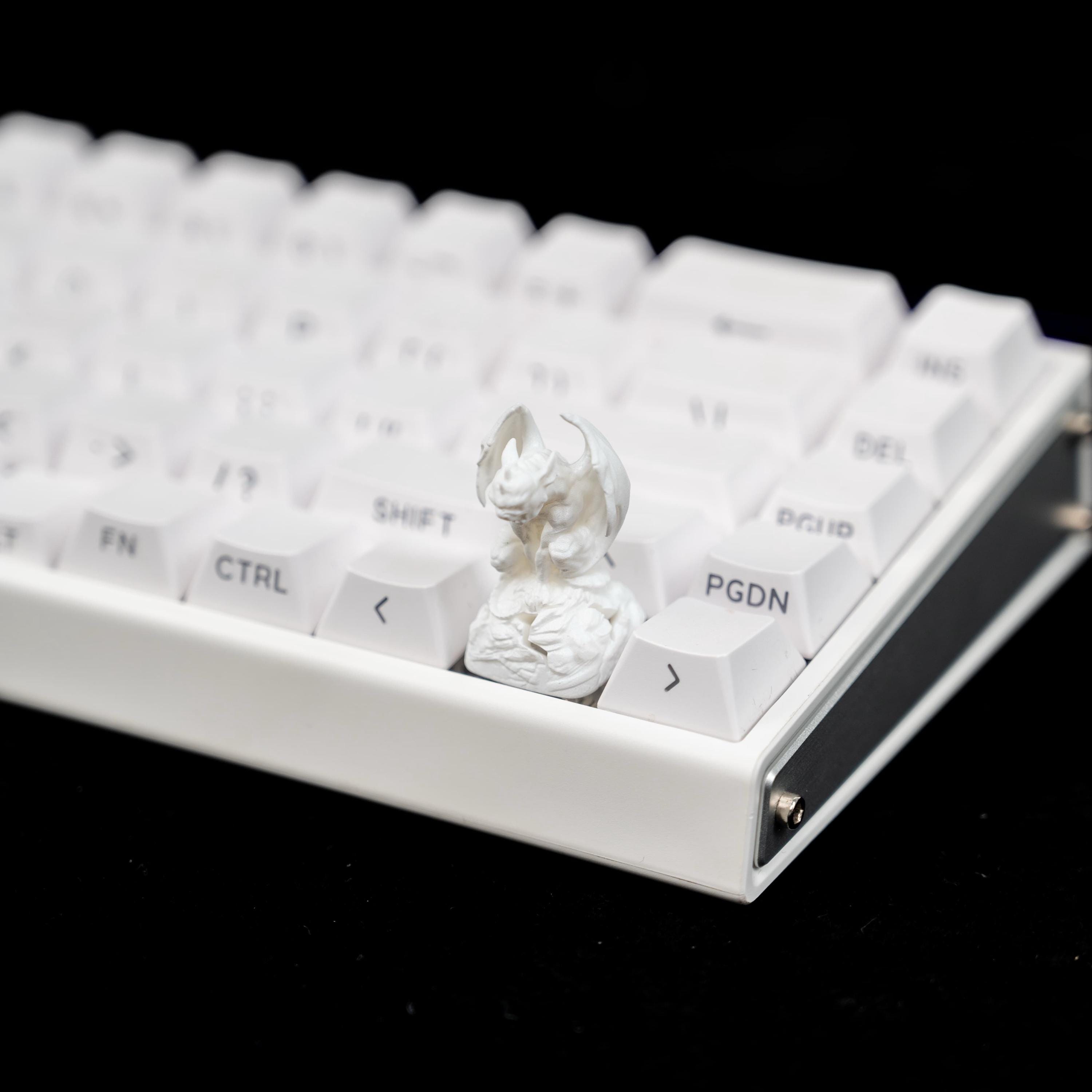 Gothic Gargoyle Artisan Keycap 3D Printed White Fantasy Sculptural ...