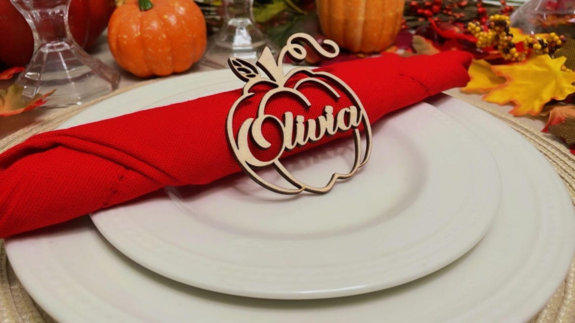 Pumpkin Name Plate /custom Wooden Fall Tag/name Cutout Pumpkin ...