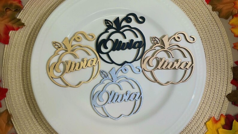 Pumpkin Name Plate /custom Wooden Fall Tag/name Cutout Pumpkin ...