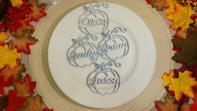 Pumpkin Name Plate /custom Wooden Fall Tag/name Cutout Pumpkin ...