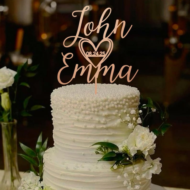 Wedding Cake Topper/personalized Cake Topper/rustic Cake Topper/custom ...
