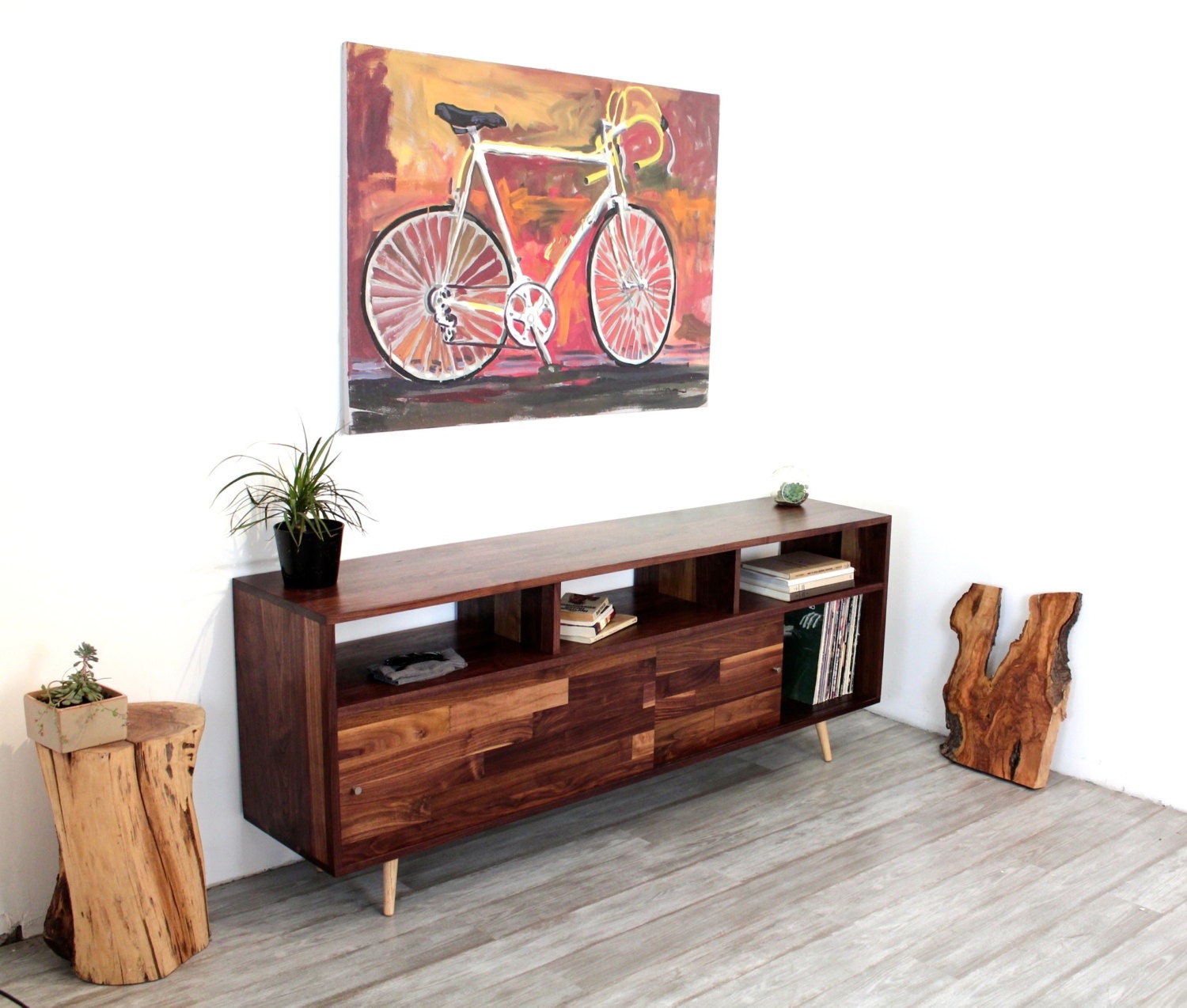 Mid-century Minimalist Record Storage Console - Etsy Canada