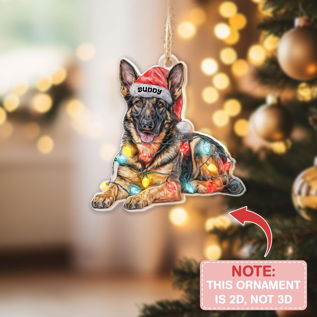 Personalized German Shepherd Christmas Ornament, Custom Dog Name Xmas ...