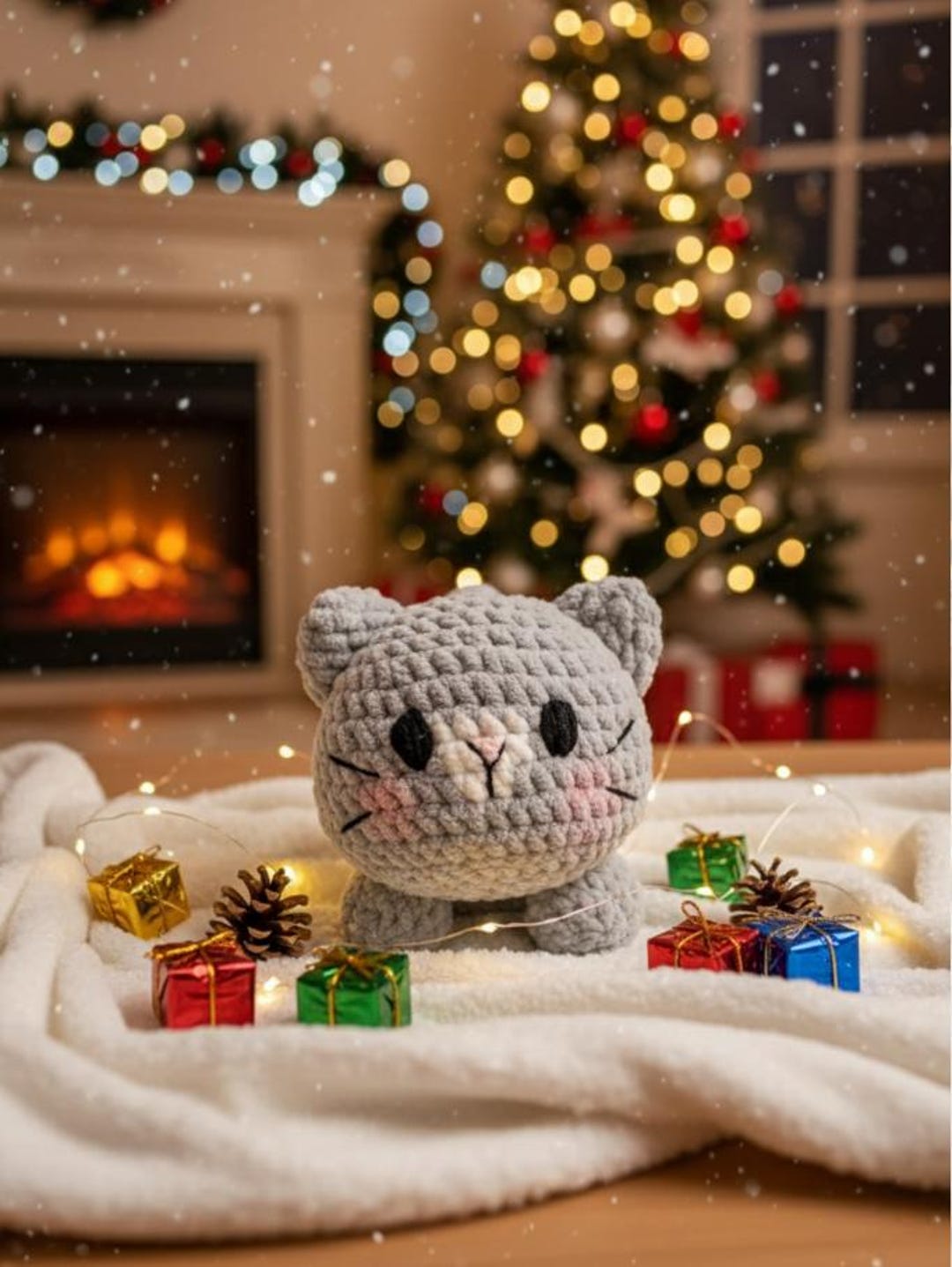 Gray Cat Crochet Pattern PDF, Amigurumi Kitten DIY, Plush , Beginner ...