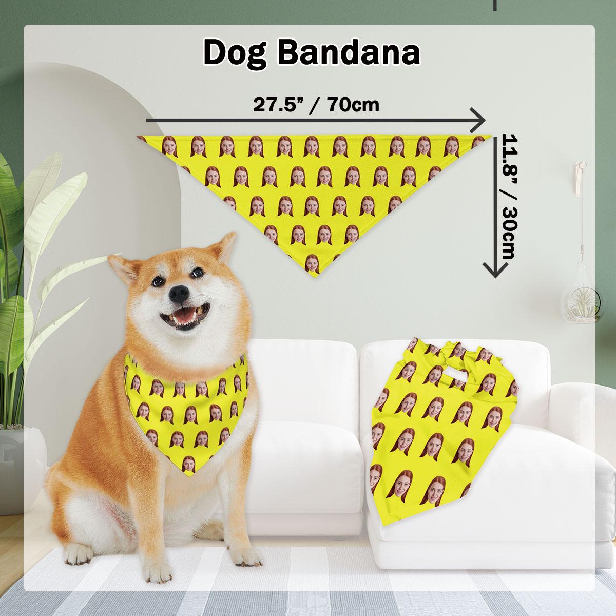 Custom Dog Bandana With Photo - Personalized Pet Bandana With Your Face ...