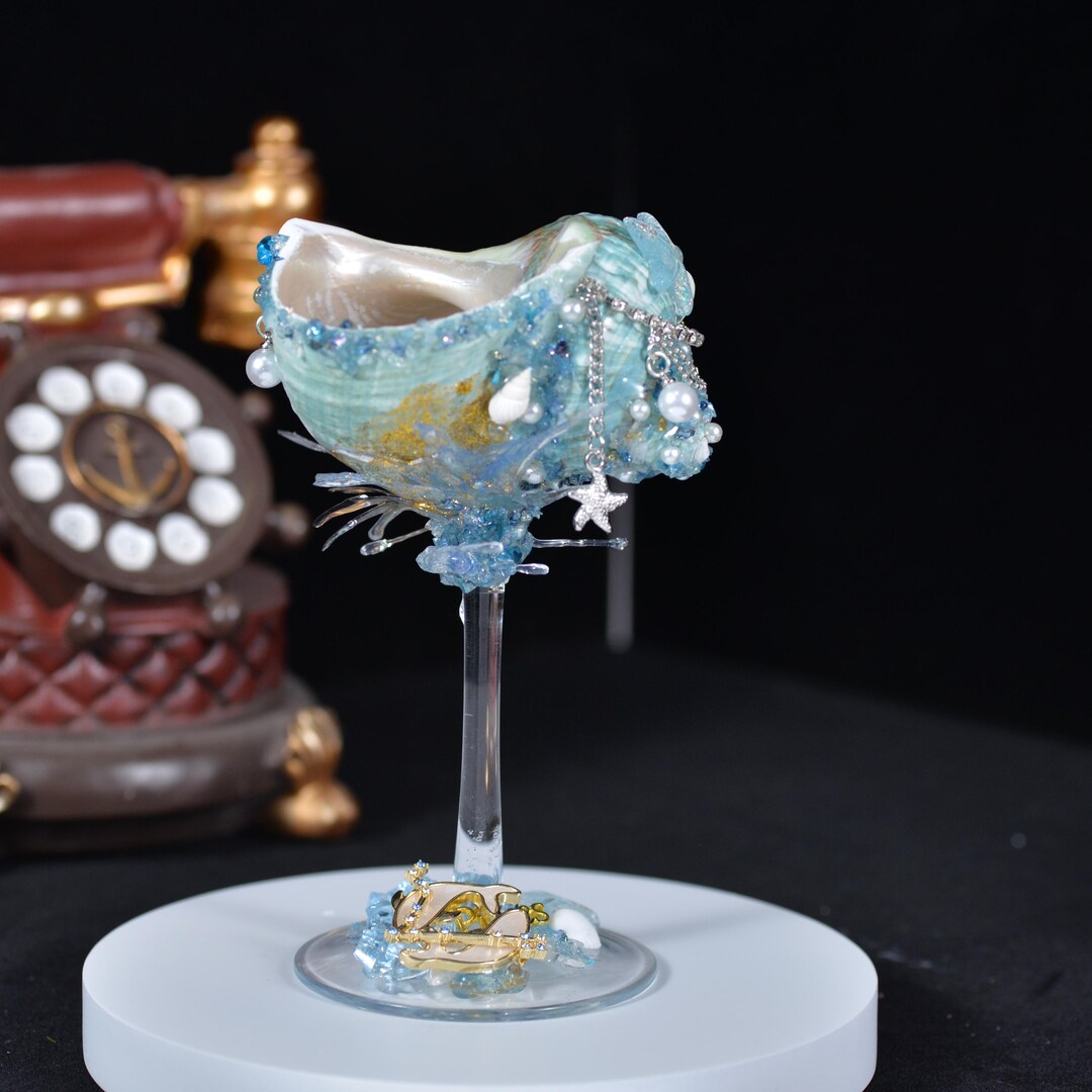 Handcrafted Conch Shell Wine Glass: Beach Wedding Favor, Pisces Gift - Etsy
