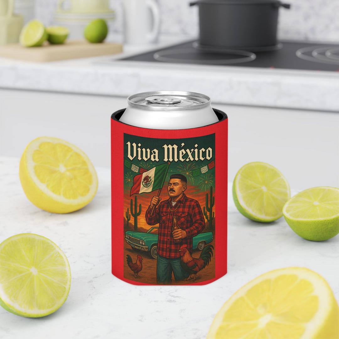 Viva Mexico Can Cooler: Mexican Fiesta Party Favor - Etsy