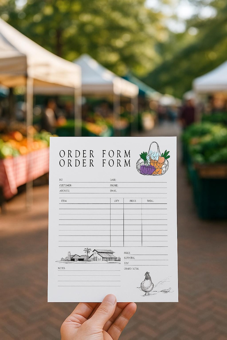 Farmers Market Invoice Template | Printable & Editable | Small Business ...