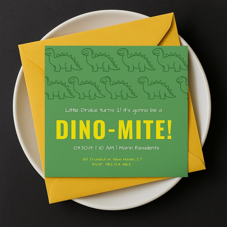 Dino-mite Dinosaur Birthday Invitation | Editable Printable Party ...