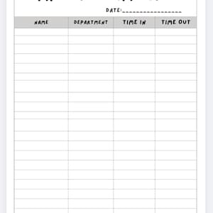 Employee Time Sheet - Etsy