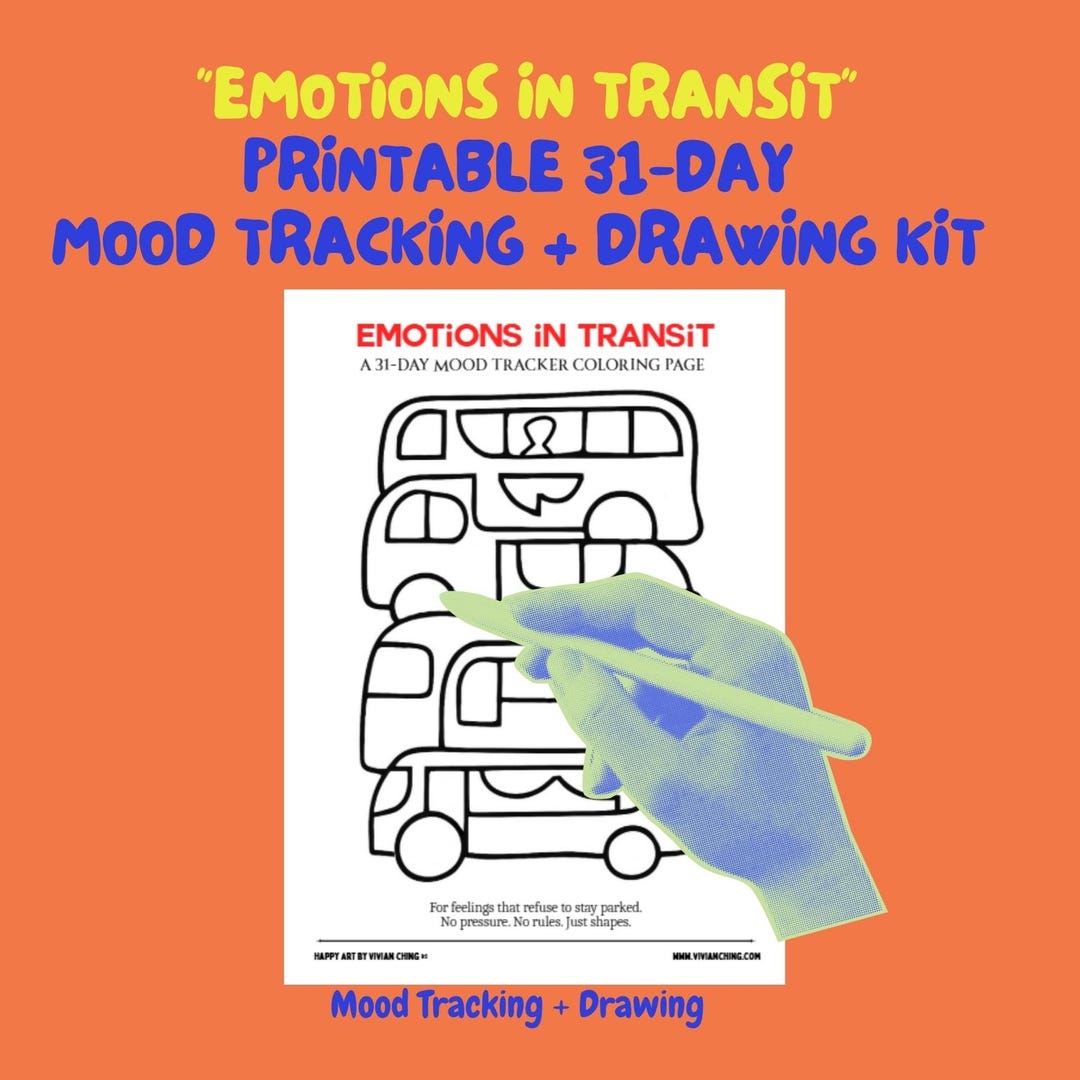 31-day Mood Tracker Printable Kit | Coloring + Drawing Prompts ...