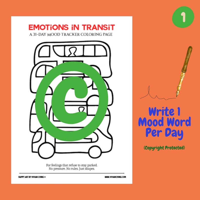 31-day Mood Tracker Printable Kit | Coloring + Drawing Prompts ...