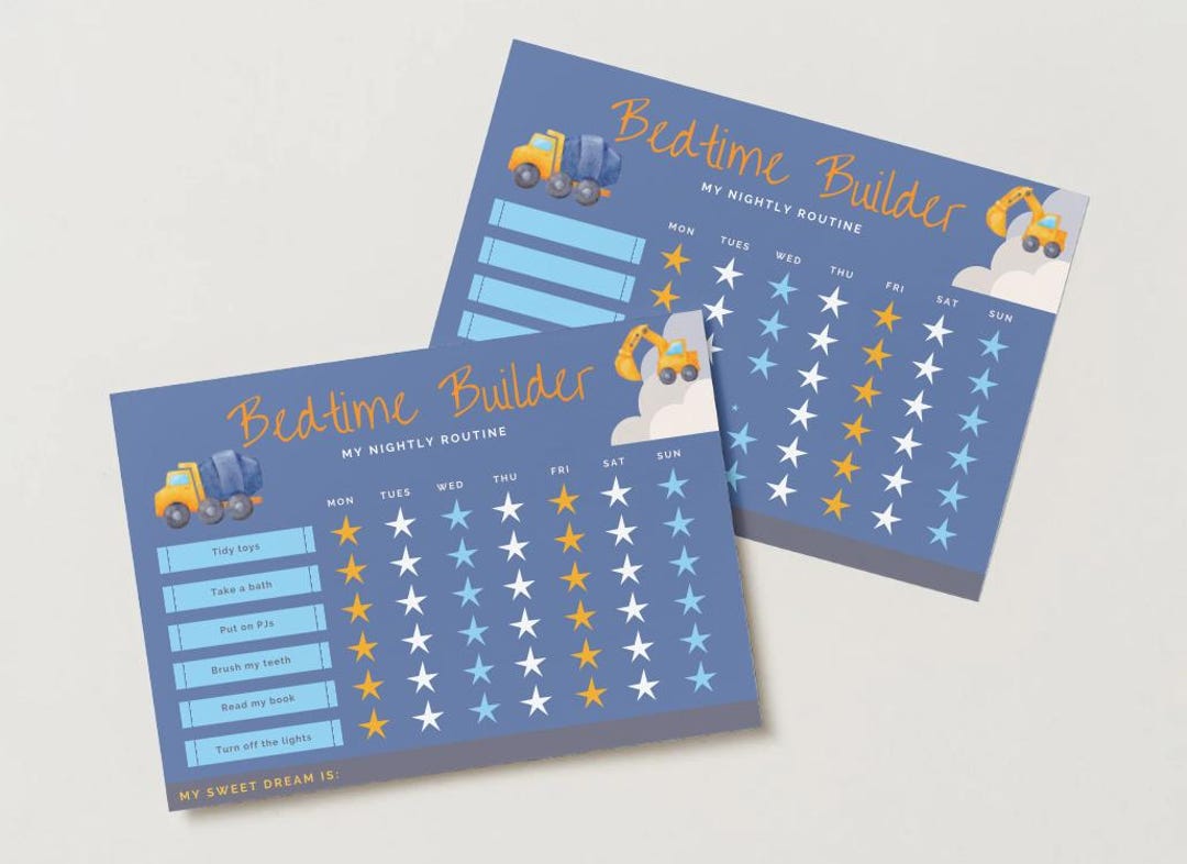 Kids Bedtime Routine Chart | Printable Checklist | Instant Download ...