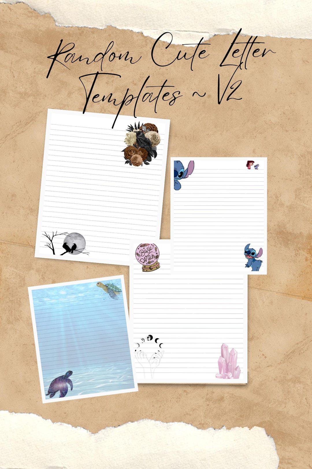 Random Cute Letter Template ~ V2 - Etsy