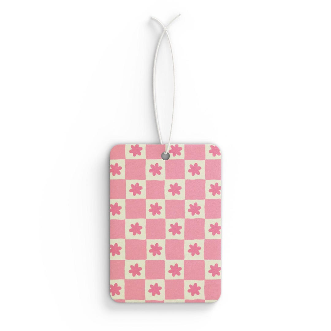 Chic Floral Car Air Freshener, Cute Car Perfume Tag, Pink Flower ...
