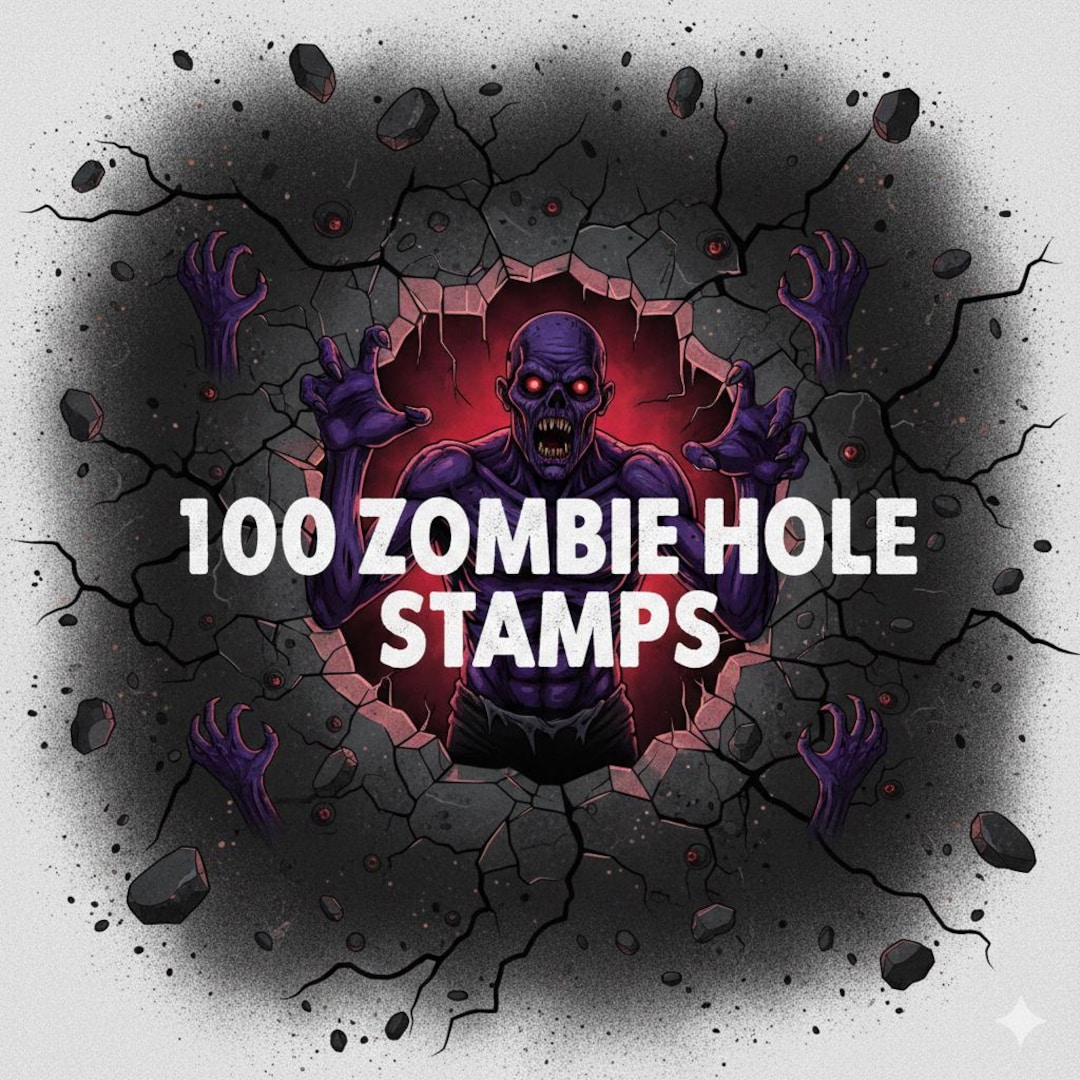Zombie Hole & Wound Procreate Stamps 100+ | Gore Brushes, Skin Tears ...