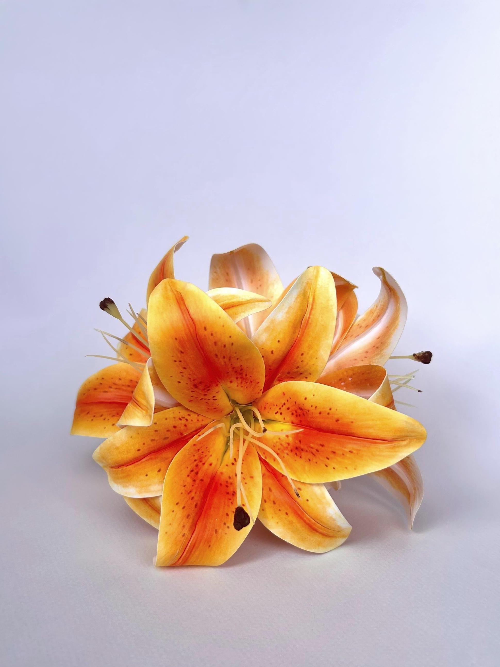 Mango Lily XL Faux Flower Hair Clip - Etsy