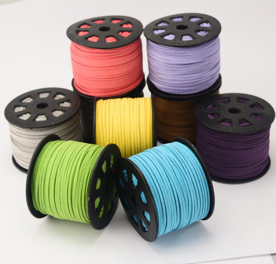 Bulk Sale 100yardsone Spool 2.7x1.5mm Flat Faux Suede Leather Cords ...