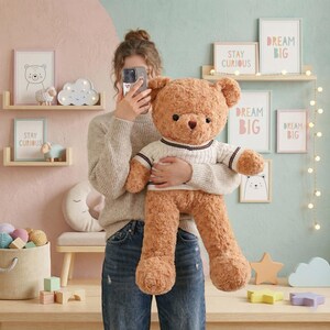 Personalized Embroidered Teddy Bear, Custom Plush Toy, Baby Shower ...