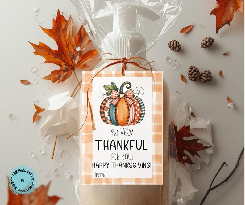 So Very Thankful for You Tag Printable Thanksgiving Favor Autumn Gift ...