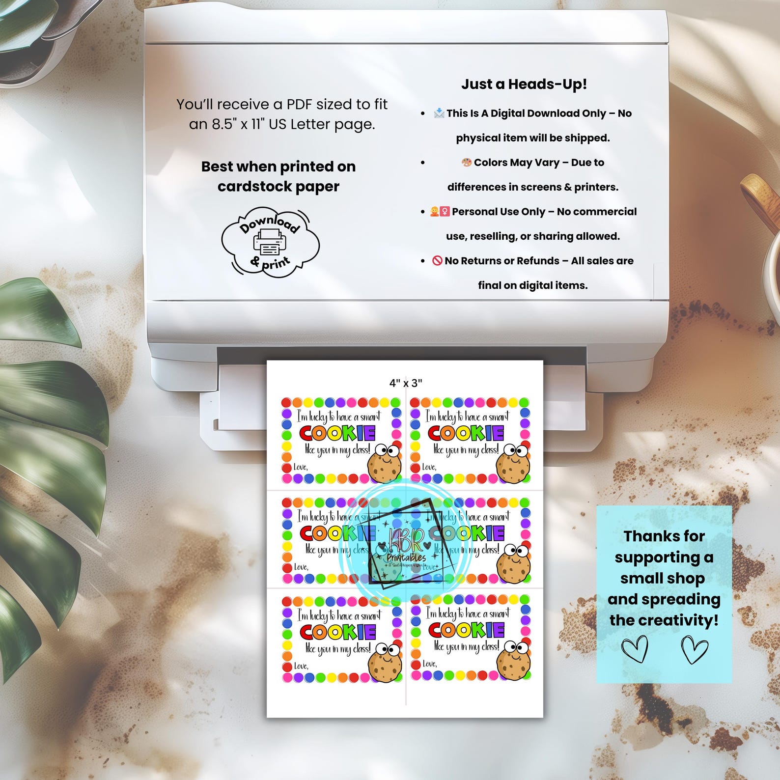 Back to School Printable Gift Tags – One Smart Cookie Favor Happy First ...