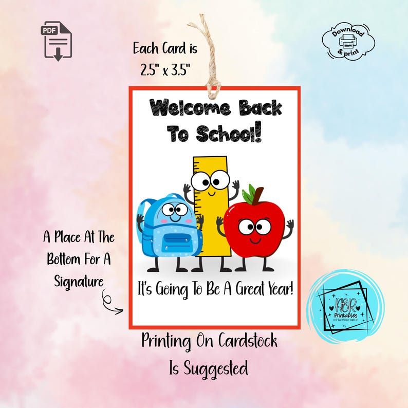 Welcome Back to School Printable It's Going to Be a Great Year Tag ...