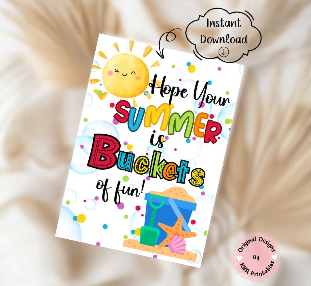 Buckets of Fun Gift Tags End of the School Year Summer Gift Favor ...