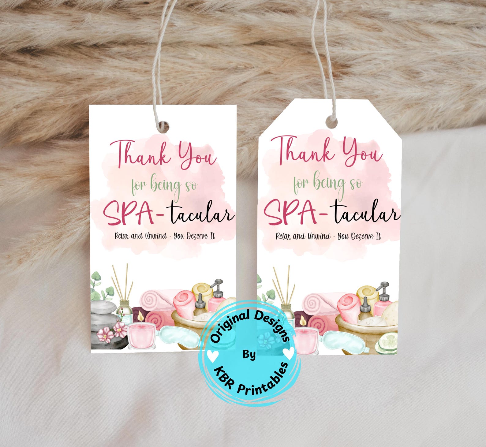 End of the Year Thank You for Being Spa-tacular Printable Favor Tags ...