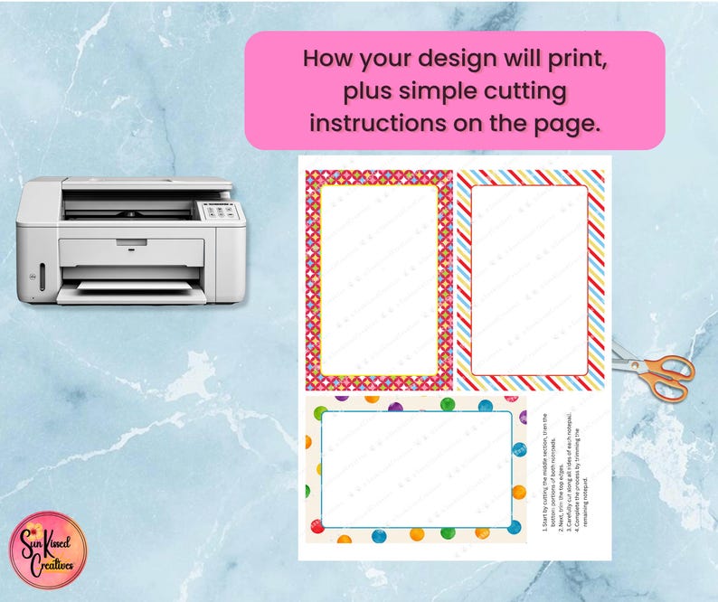 Printable Notepad Template DIY Notepad Digital Download Print at Home ...
