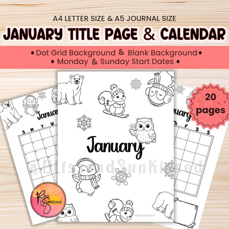 January Cover Page - Etsy