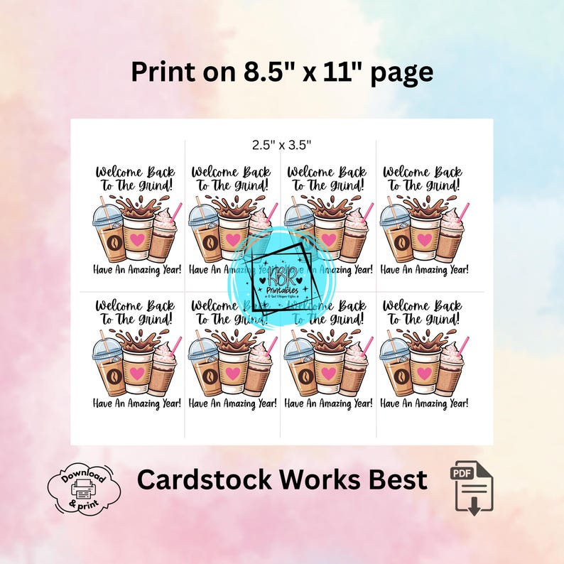 Back to School Teacher Coffee Gift Tags School Printable Teacher Gift ...