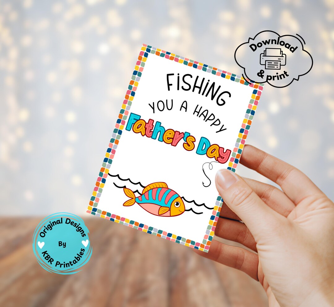 Father's Day Gift Tags Printable Funny Fish Theme Instant Download ...