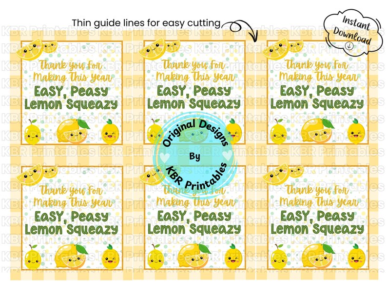 End of the Year Tag Easy Peasy Lemon Squeazy Thank You Tag Lemons Gift ...