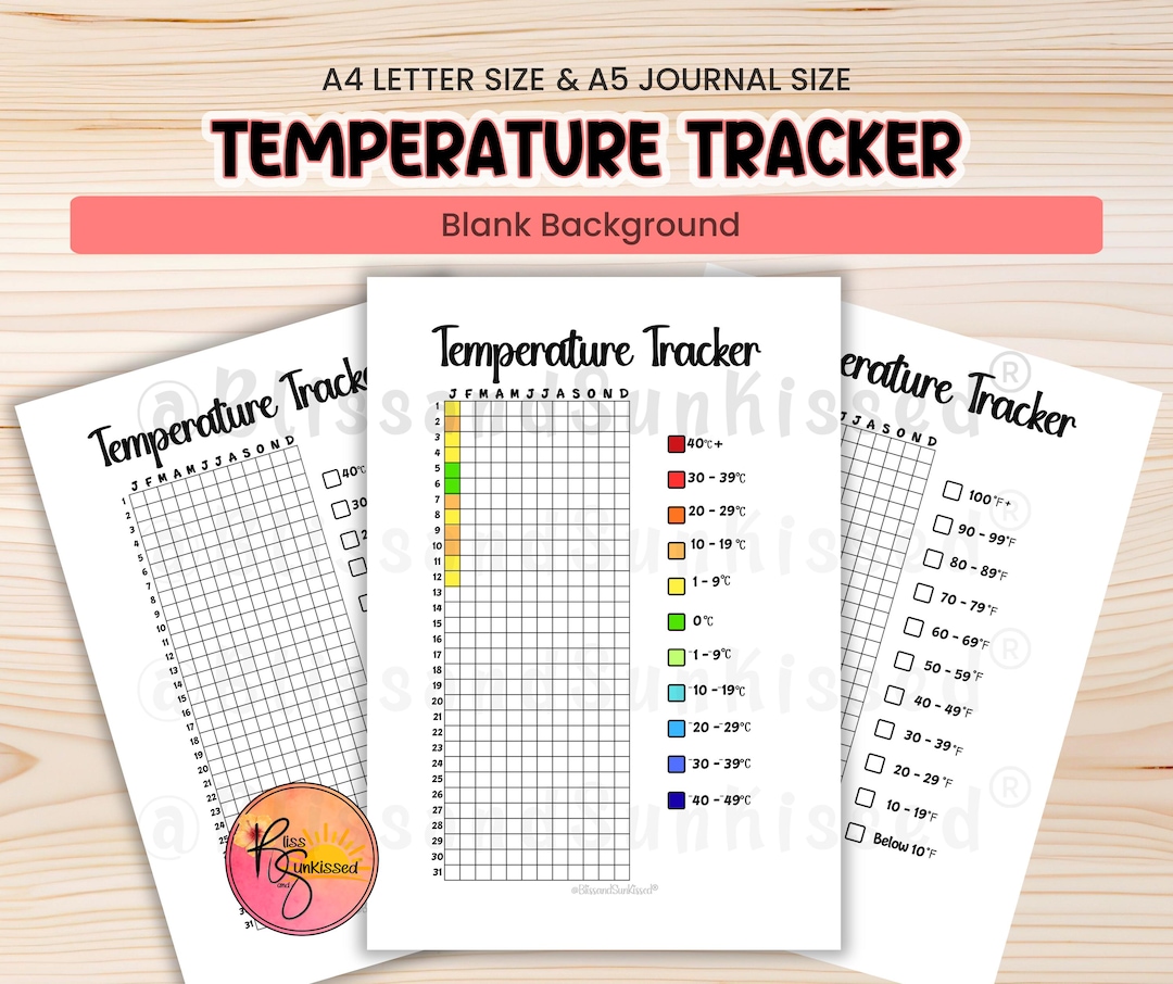 Temperature Tracker Printable Journal Page Planner Temperature Tracker ...