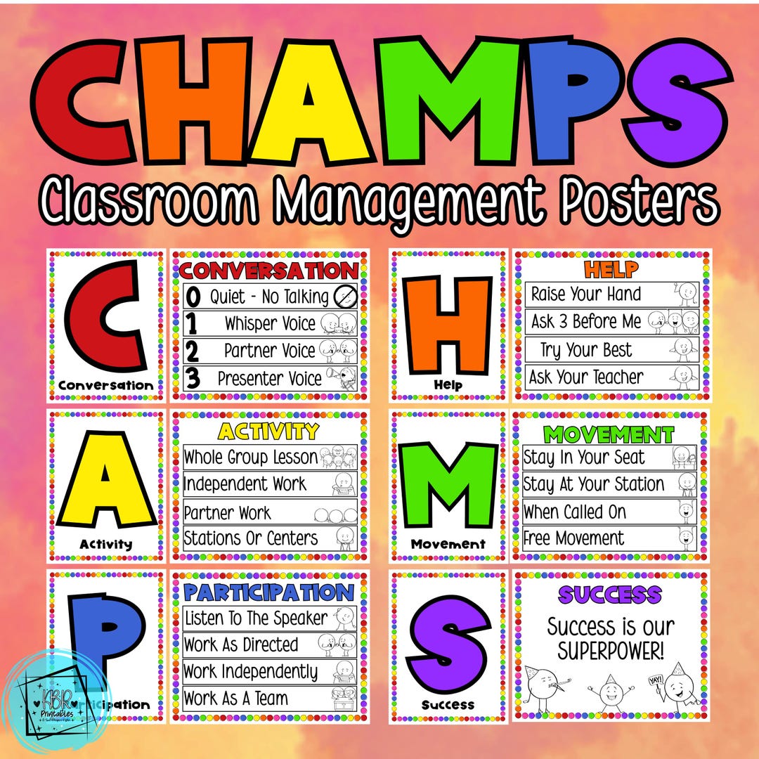 Classroom Posters for Teachers CHAMPS Behavior Management and Positive ...