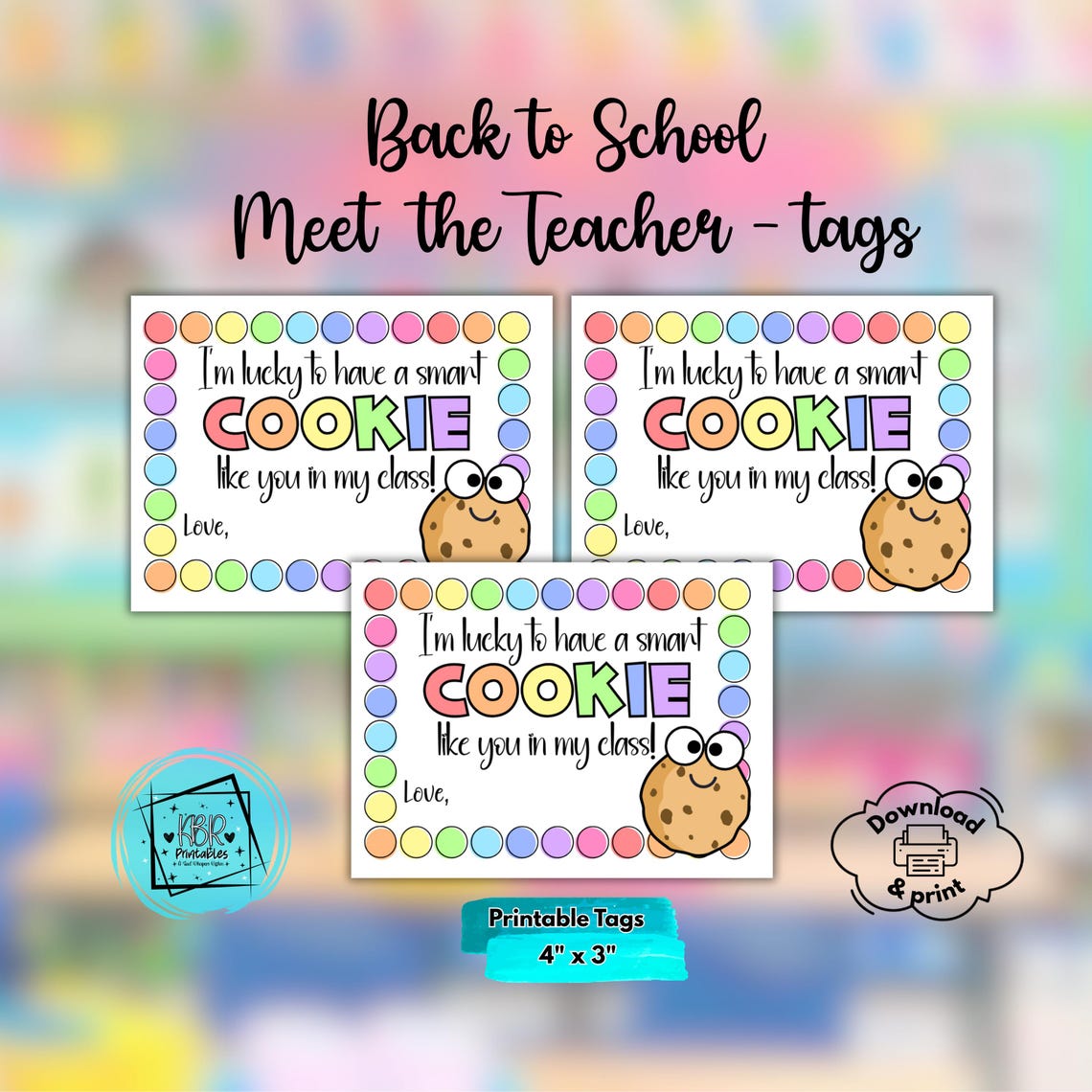 Back to School Printable One Smart Cookie Happy First Day of School ...