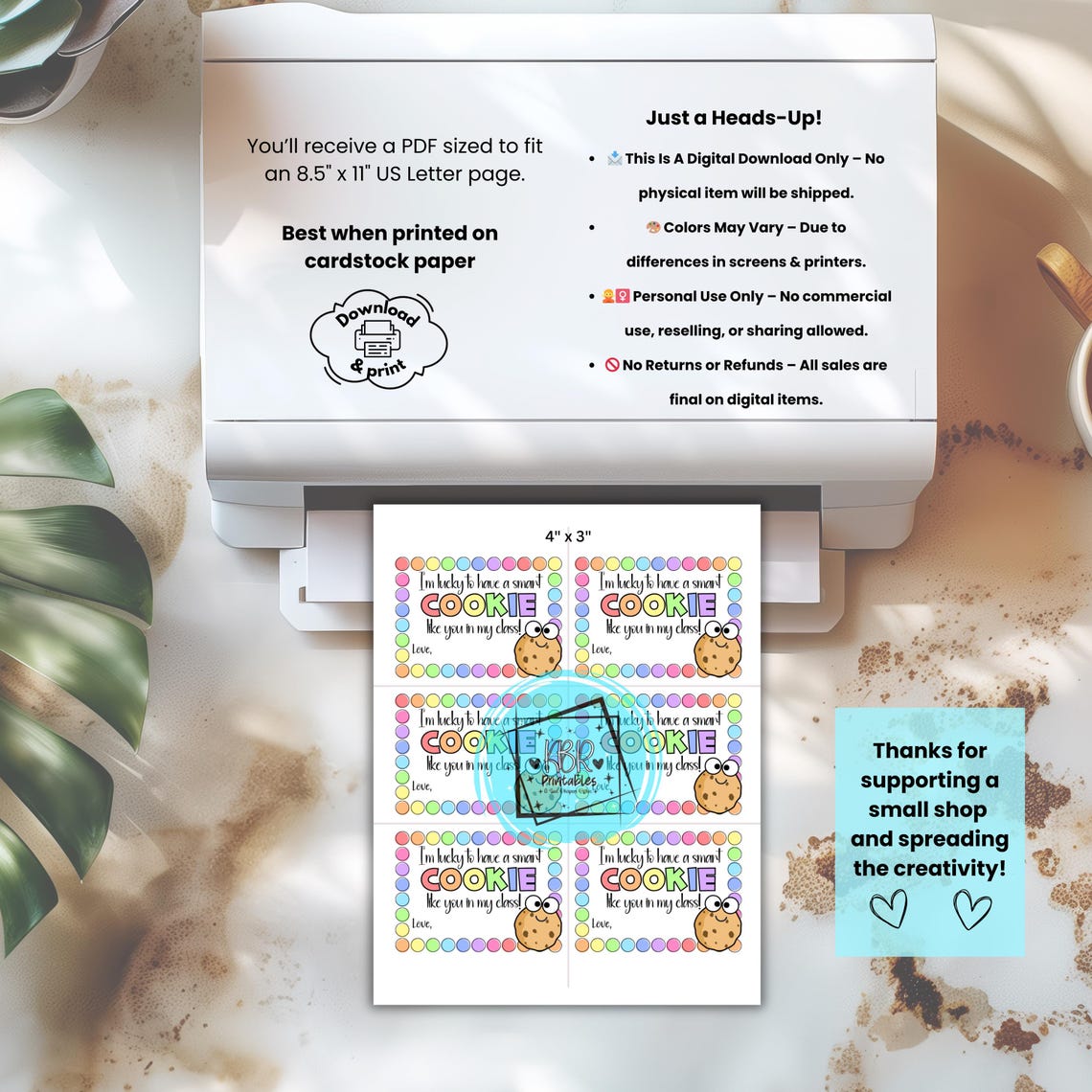 Back to School Printable One Smart Cookie Happy First Day of School ...