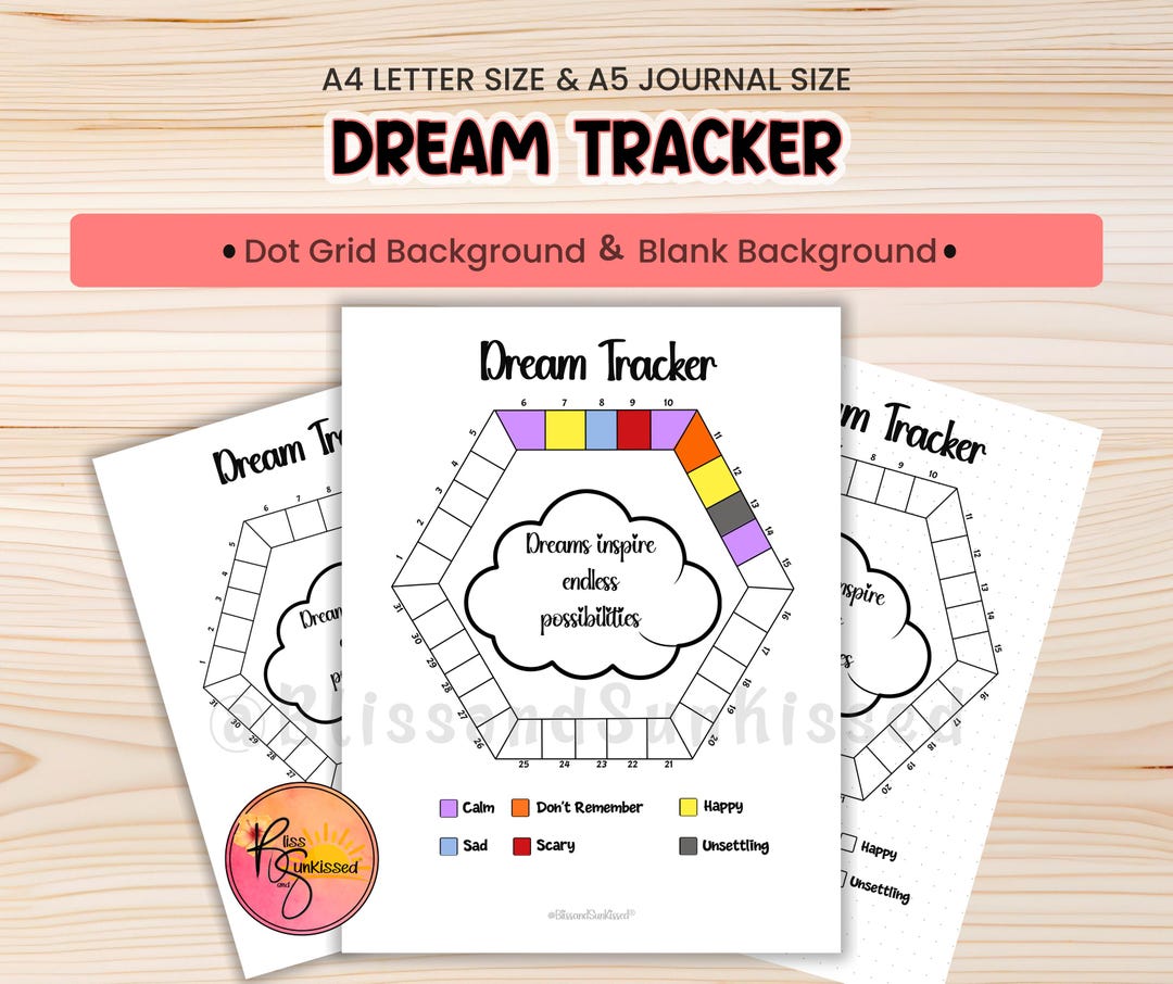 Dream Tracker Printable Dream Journal Page Sleep Log Nightly Dreams ...