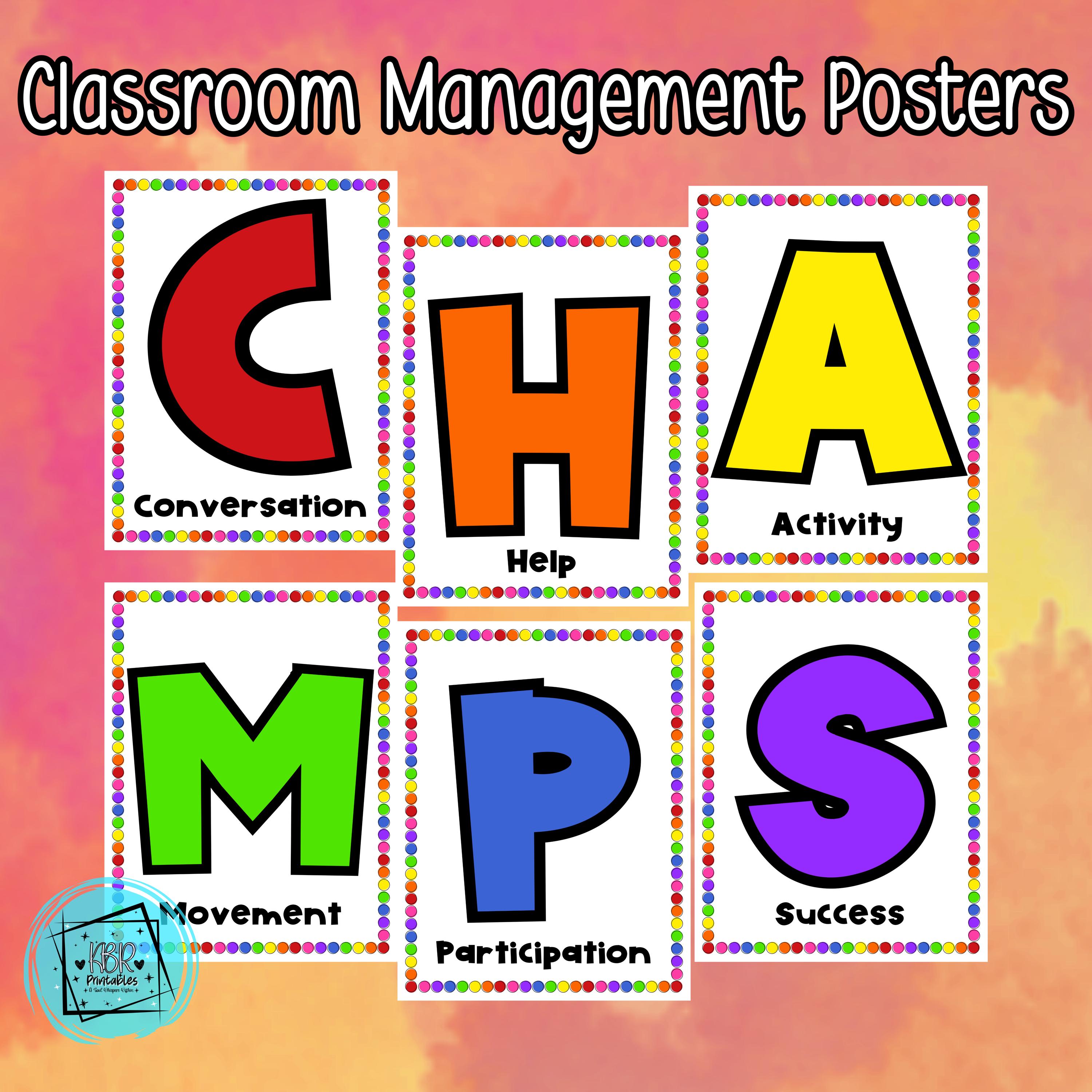 Classroom Posters for Teachers CHAMPS Behavior Management and Positive ...