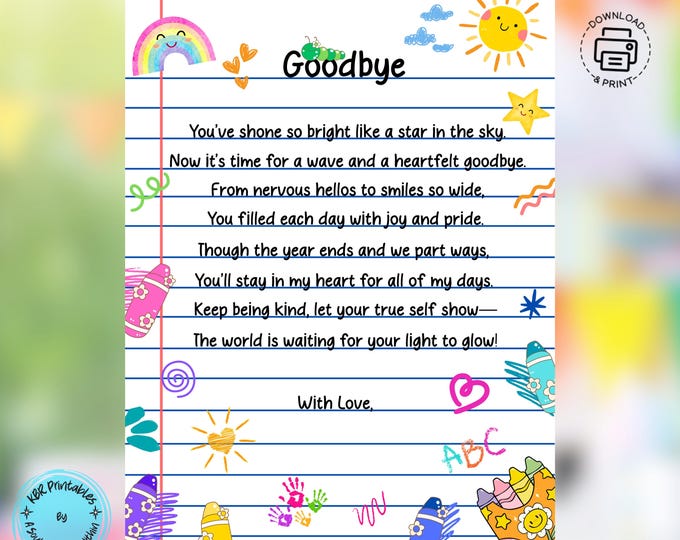 End of Year Letter for Students & Families – Teacher Edition - Etsy Canada