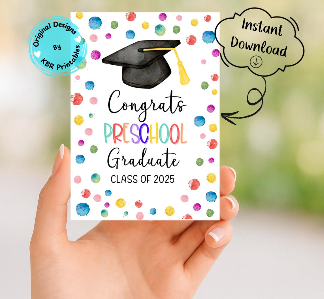 End of the School Year Preschool Graduation Gift Tag Class of 2025 ...