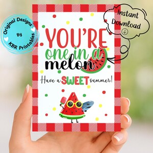 One in a Melon Gift Tags End of the Year Last Day of School Printable ...