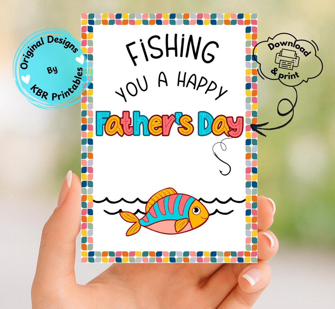 Father's Day Gift Tags Printable Funny Fish Theme Instant Download ...