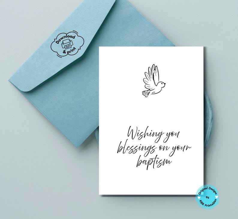 Printable Baptism Greeting Card Digital Religious Baptismal Card on ...