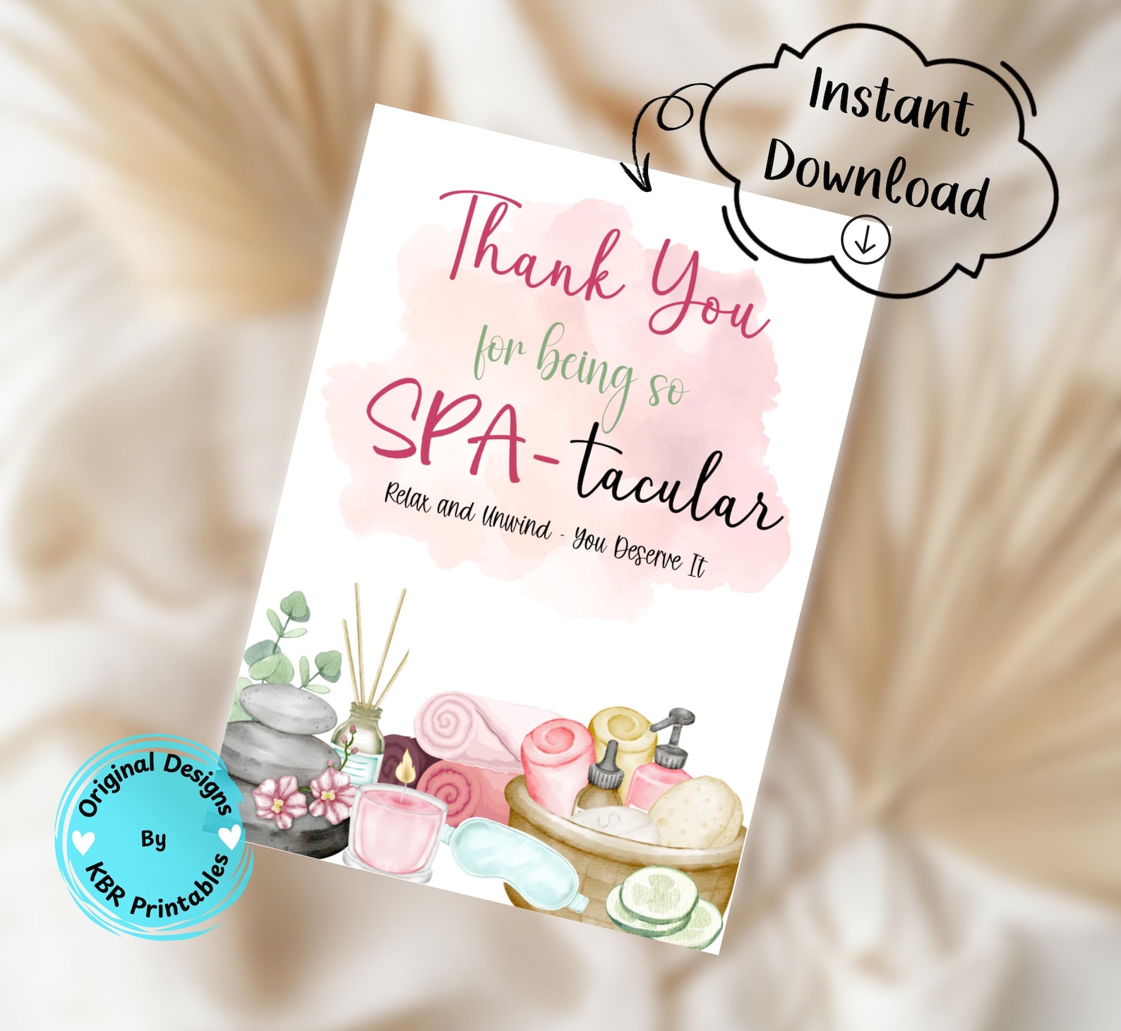 End of the Year Thank You for Being Spa-tacular Printable Favor Tags ...