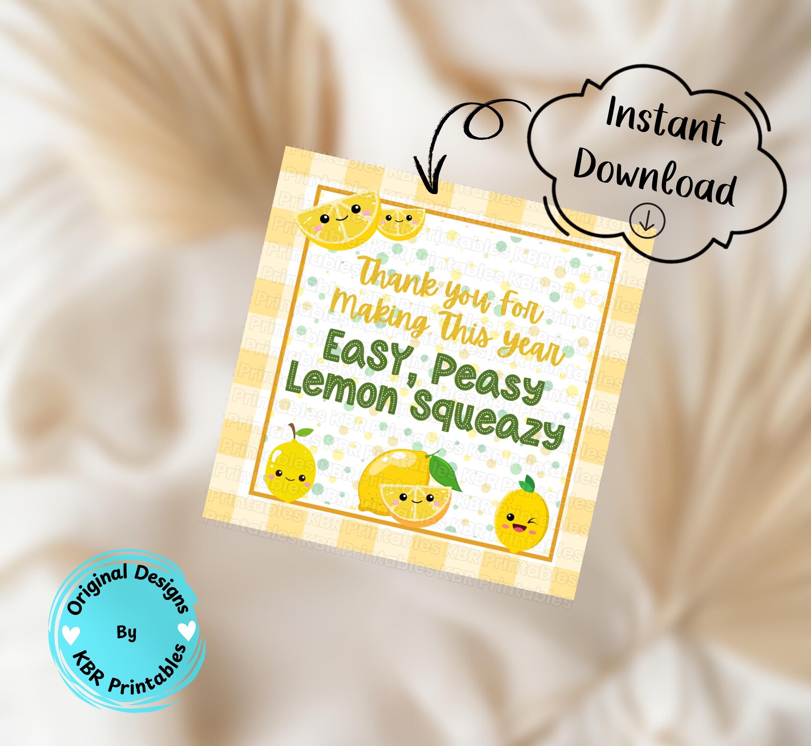 End of the Year Tag Easy Peasy Lemon Squeazy Thank You Tag Lemons Gift ...