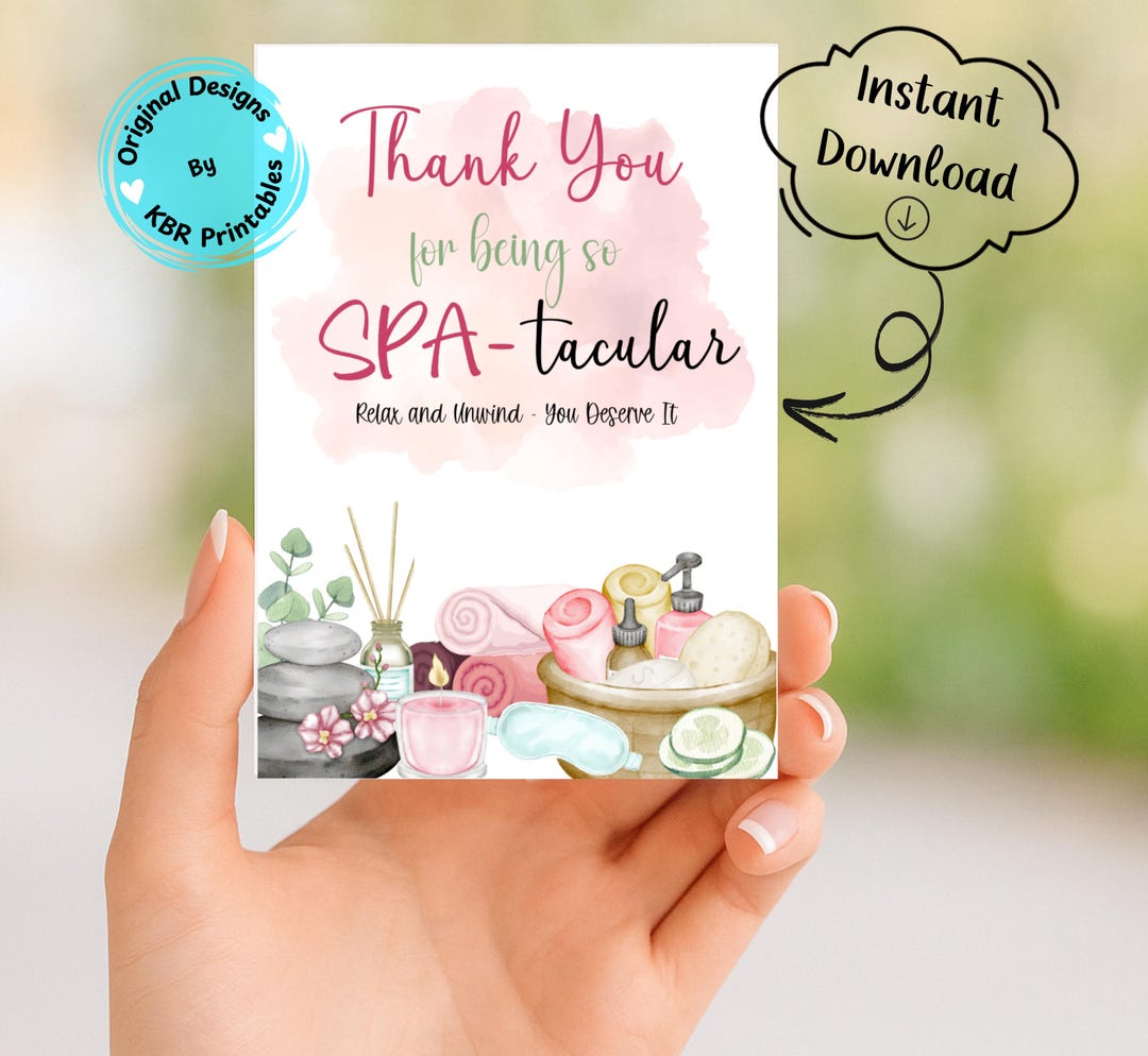 End of the Year Thank You for Being Spa-tacular Printable Favor Tags ...