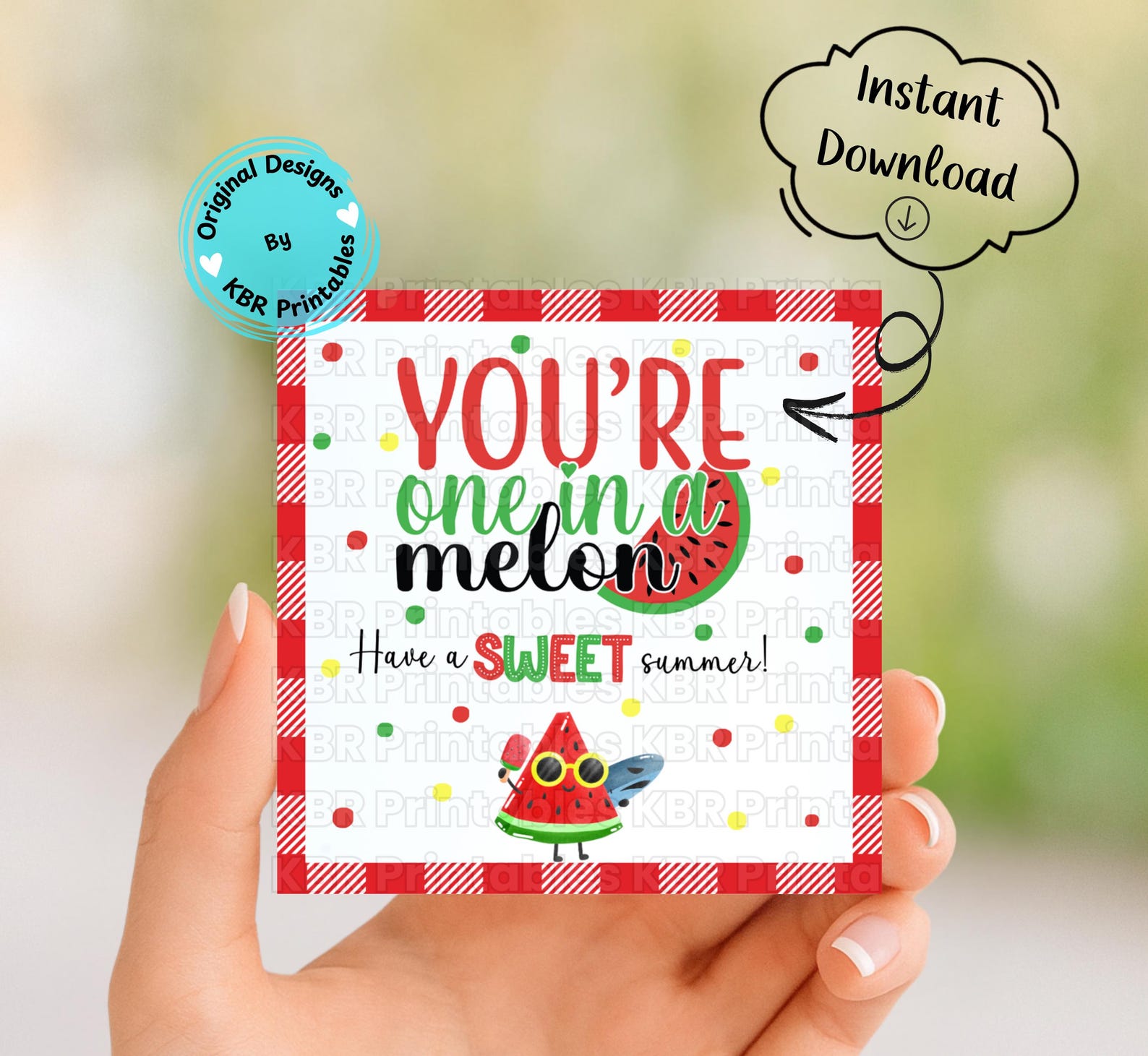 Gift Tags End of the Year One in a Melon Last Day of School Printable ...