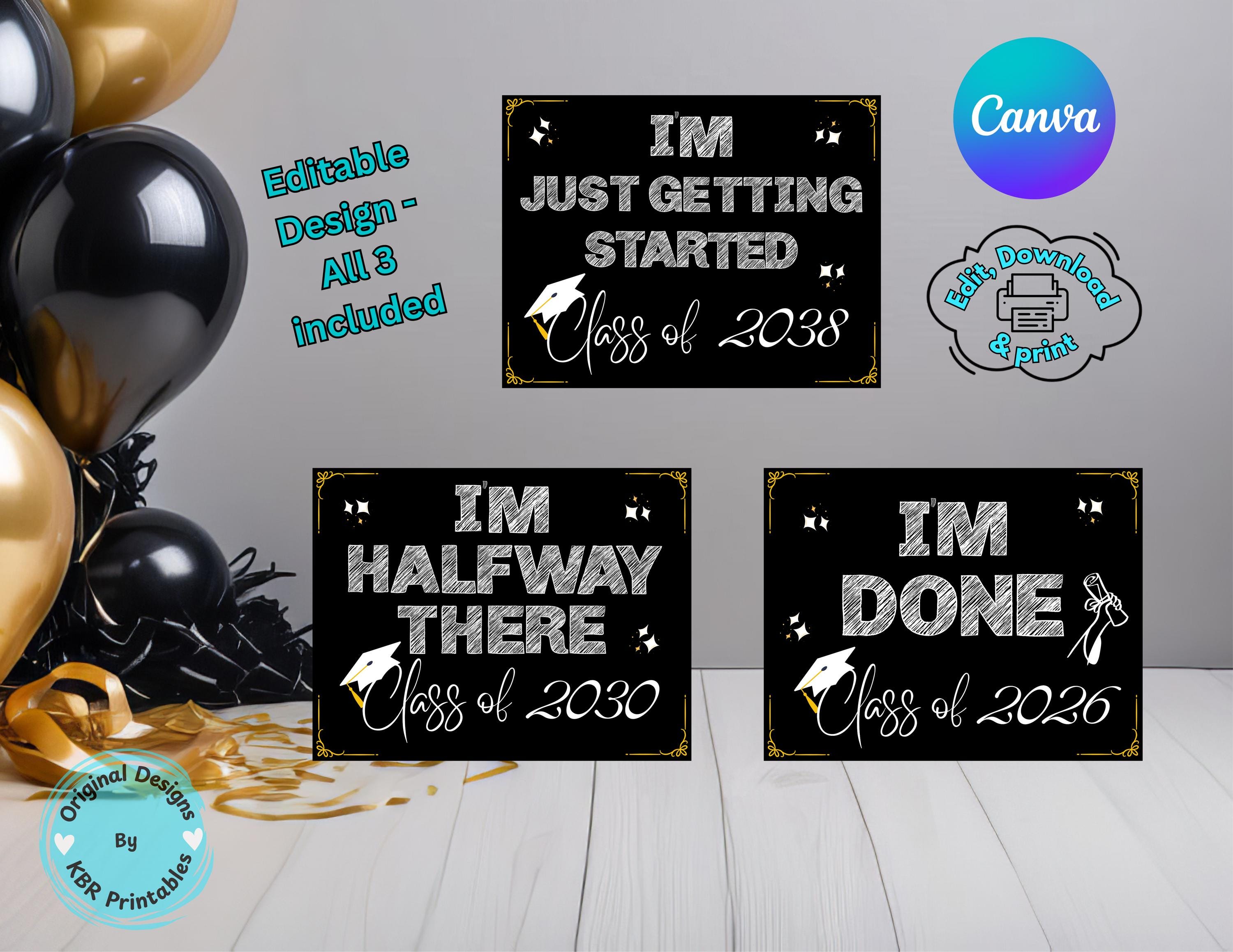Editable YEAR I'm Done Sign Graduation School Sign Printable High ...