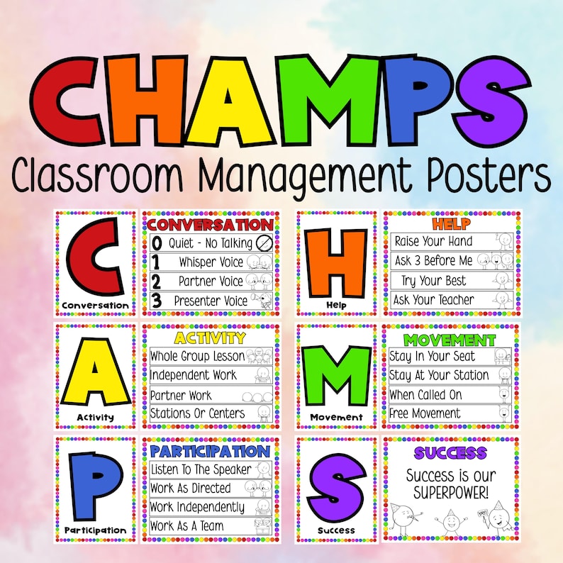 Classroom Posters for Teachers: CHAMPS Behavior Management & Positive ...